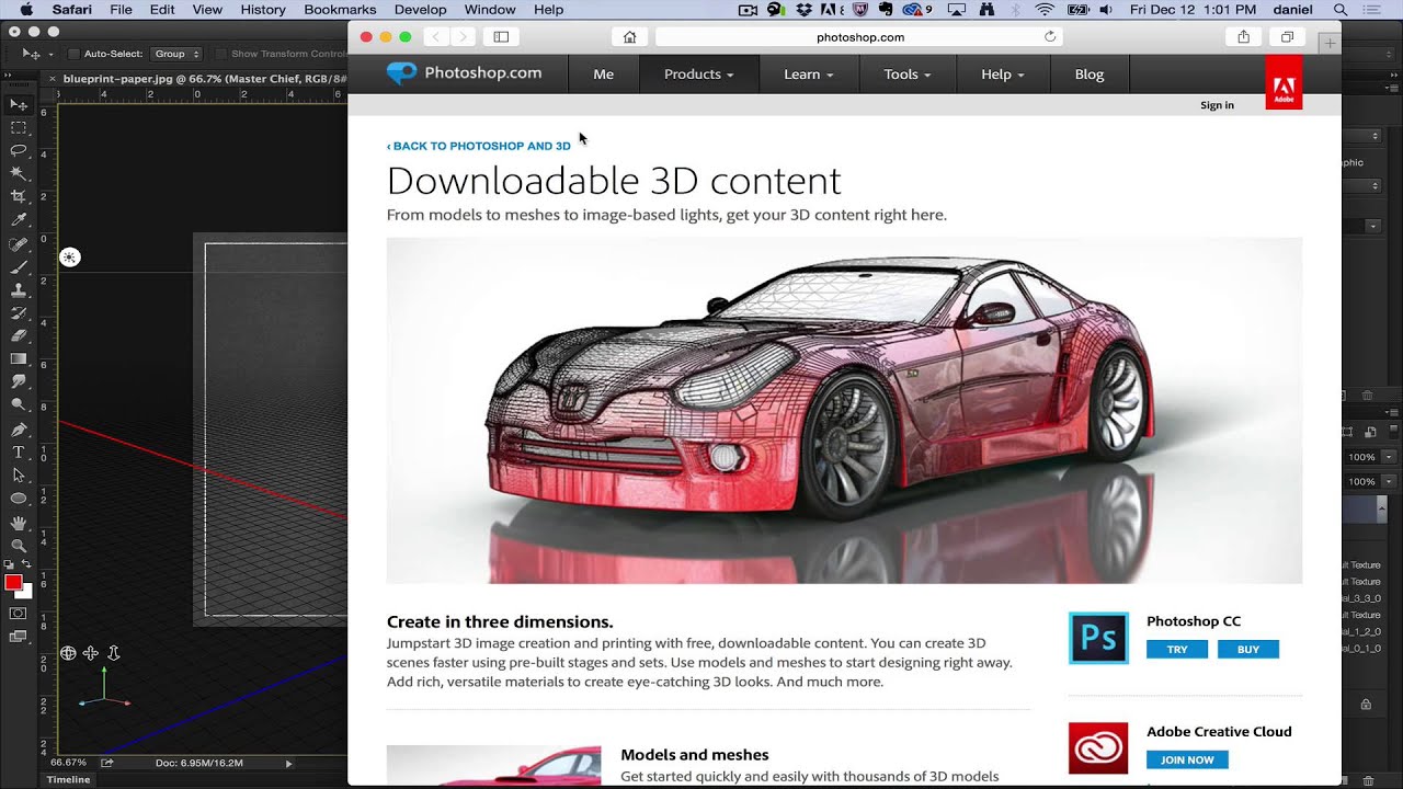 Photoshop - 3D Menu - Get More Content - YouTube