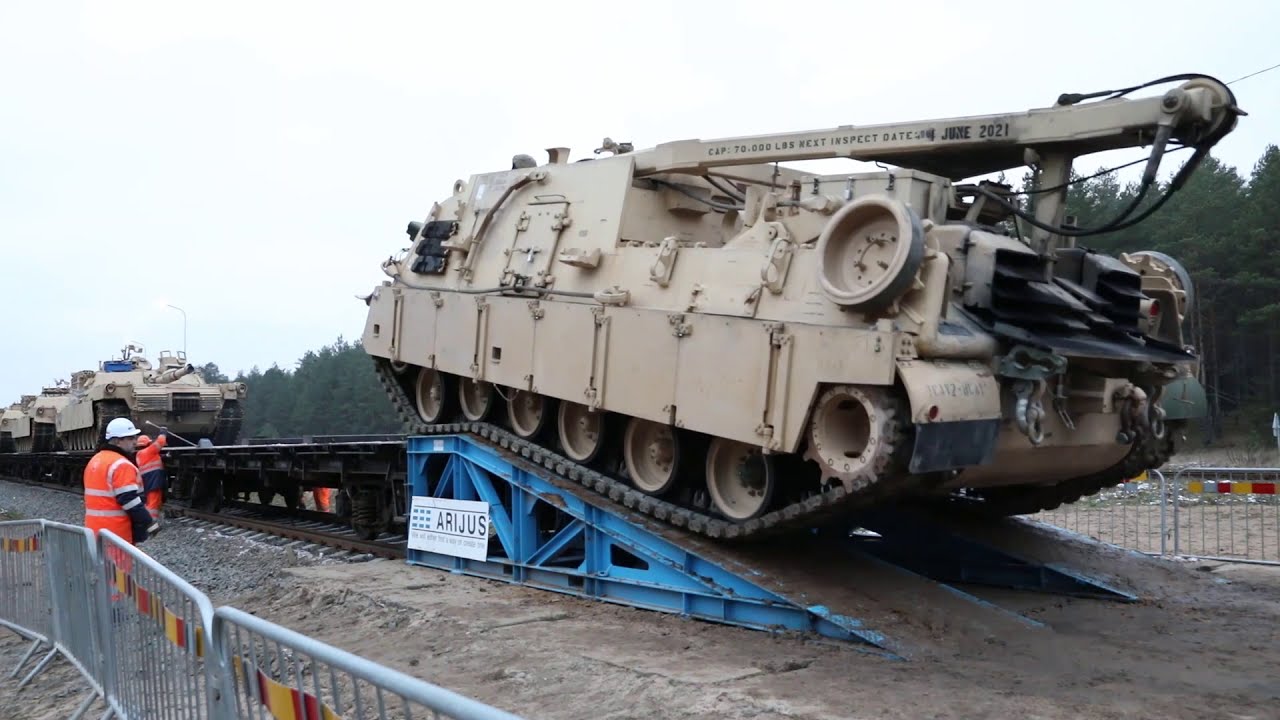 Stallions conduct final rail head operation to Lithuania - YouTube