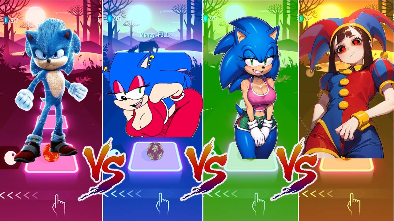 Sonic the Hedgehog vs Sonica Female EXE vs Sonica Female EXE vs Pomni ...