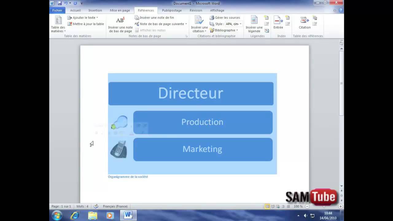 apprendre word 2010 - (68) Insérer des légendes - YouTube