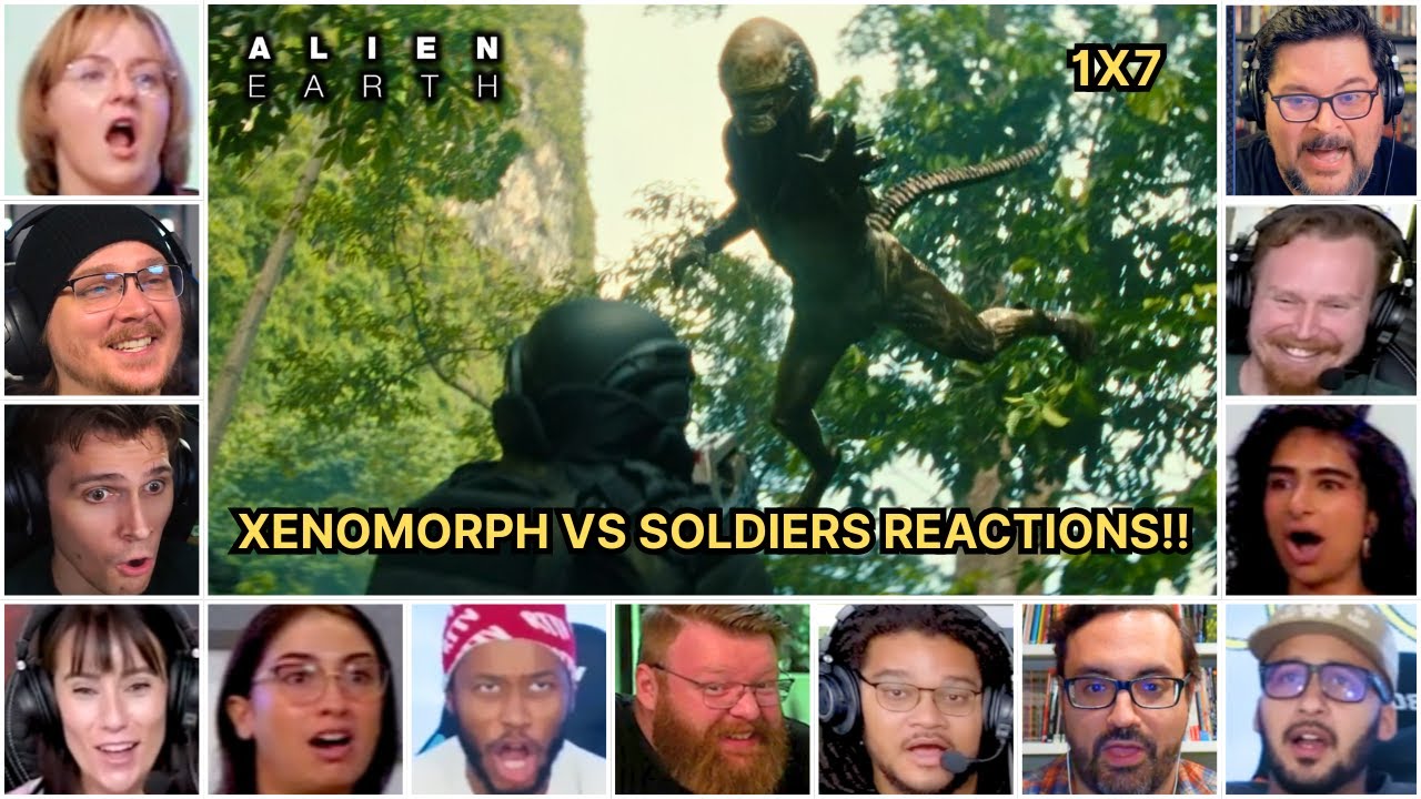 Reactors Reacting To Xenomorph Vs Soldiers Fight Scene | Alien Earth ...