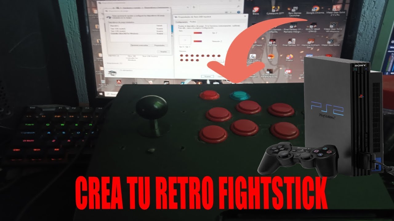Retro fightsitck para playstation 2 - YouTube