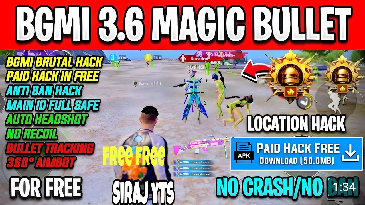 BGMI new hack 3.5 free only only free hack - YouTube