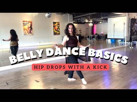 Belly Dance Basics Tutorial: How to do Hip Drops with a Kick #bellydance #bellydancer #hipdrop
