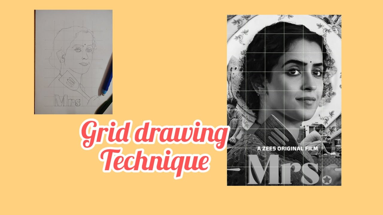 How to use- Grid drawing technique. 😍 ️ ️ easy and simple. - YouTube