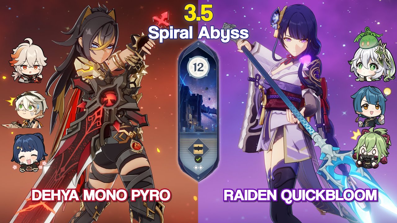 C0 Dehya Mono Pyro and C0 Raiden Quickbloom - Genshin Impact Abyss 3.5 ...