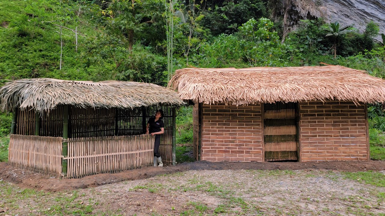 Build a complete bamboo kitchen, build a farm life - YouTube