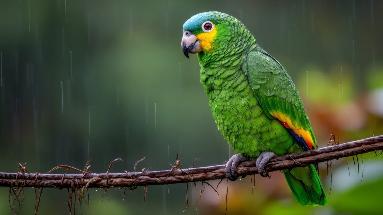 SOOTHING RAIN SOUNDS AND CALMING BIRDS CHIRPING - RELAXING NATURE ...