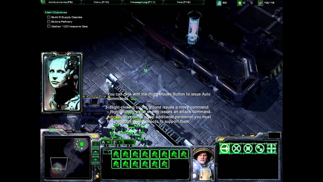 SC1 campaing in SC2 terran:mission 00 tutorial - YouTube