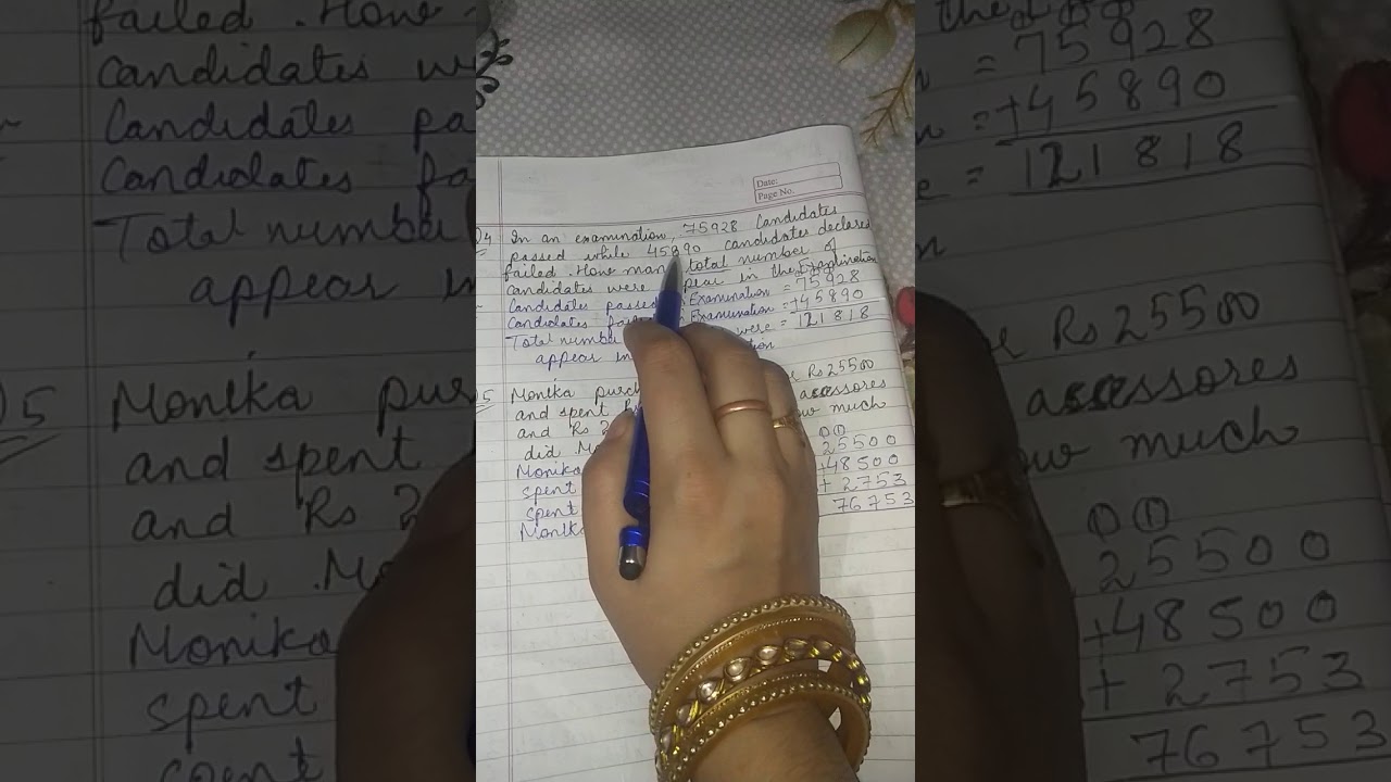 Statement Sum Of Addition For Class 4 YouTube Statement Sum Of Addition For Class 4 YouTube