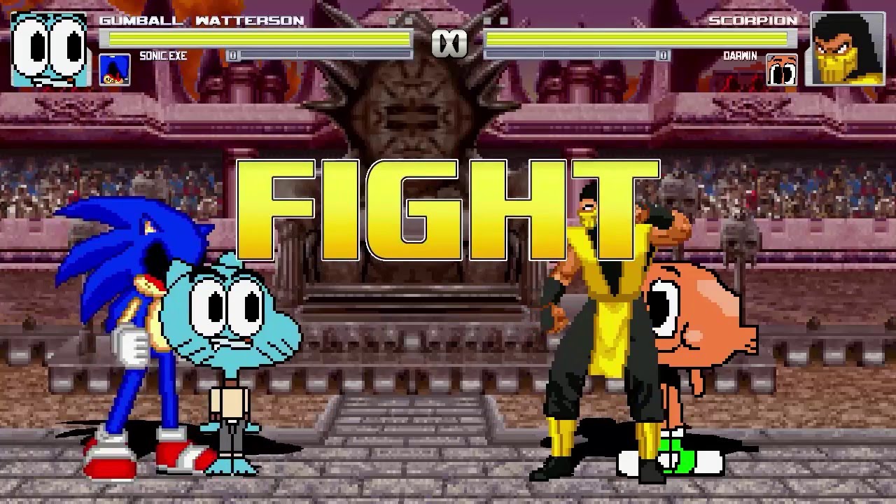 AN Mugen Request #393: Gumball & Sonic.exe VS Scorpion & Darwin - YouTube