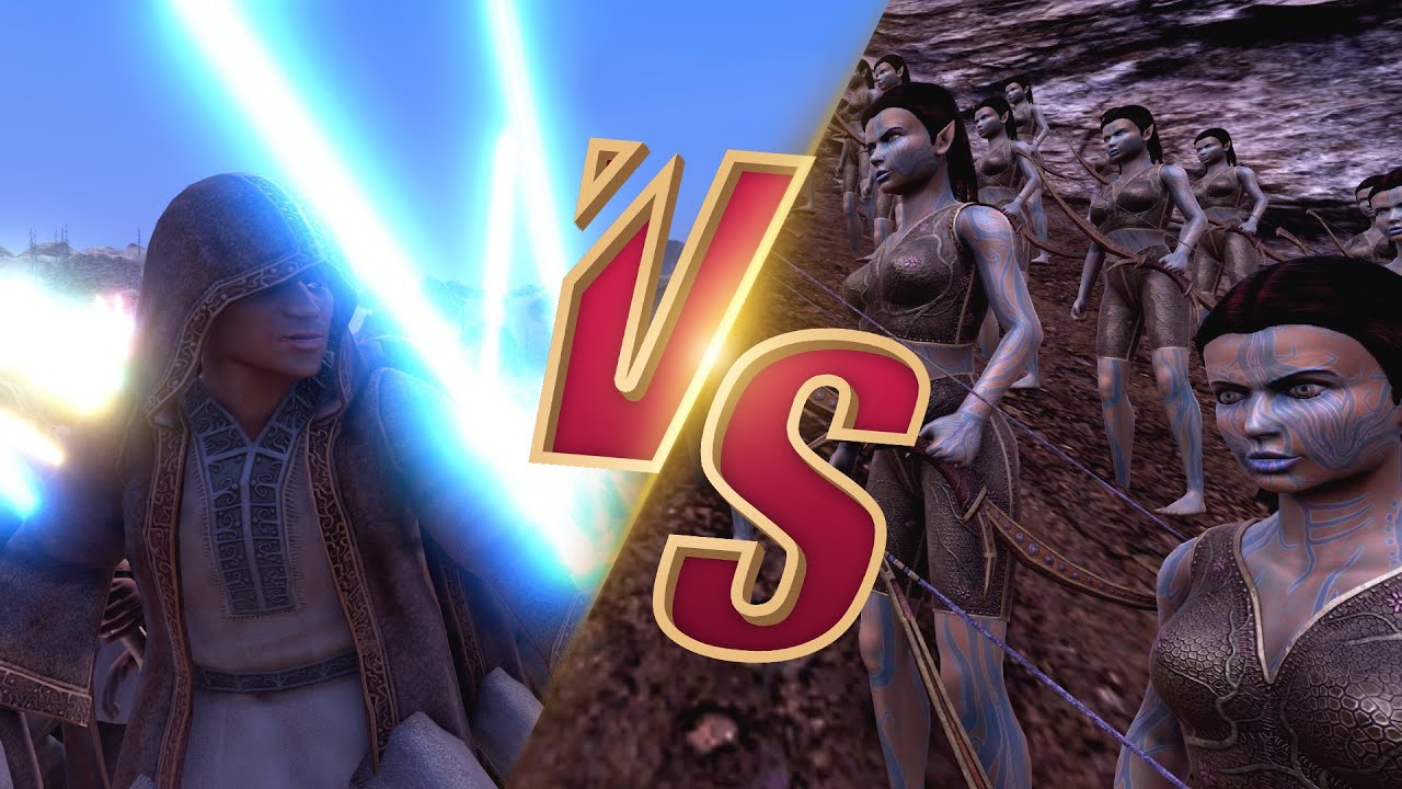 10000 Laser Knight vs 5000 Elven Huntress Battle - YouTube