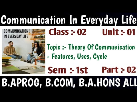 Communication In Everyday Life Sem-1. Class :02, Unit :01 Theory Of ...