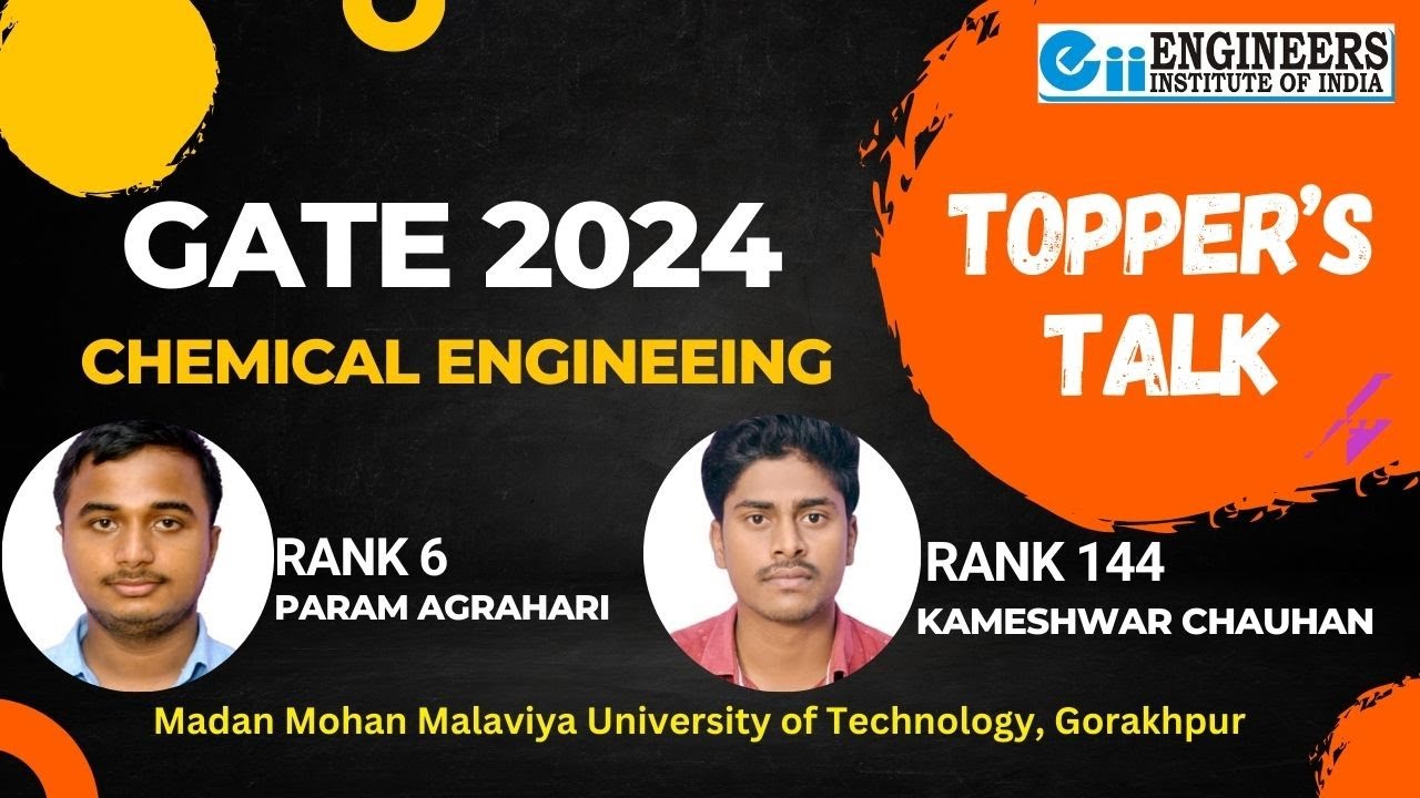 GATE 2024 Chemical Engineering Topper's Talk - YouTube