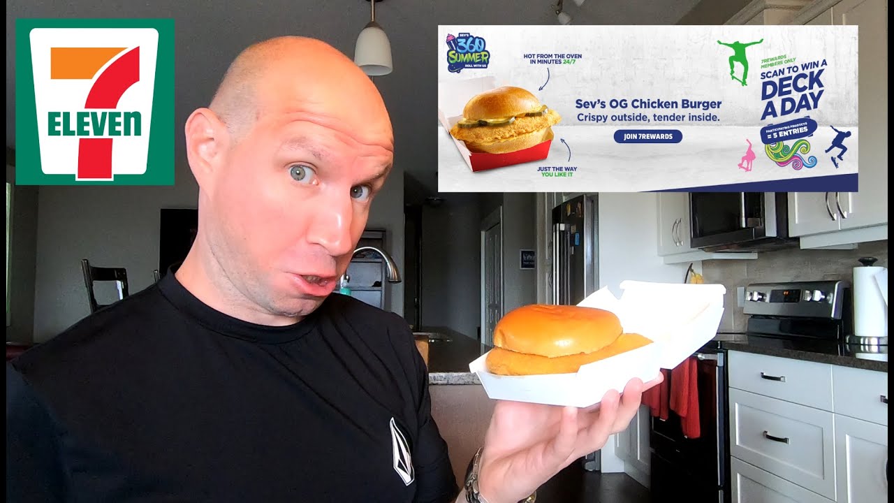 7-Eleven's New Sev's OG Chicken Burger! - YouTube