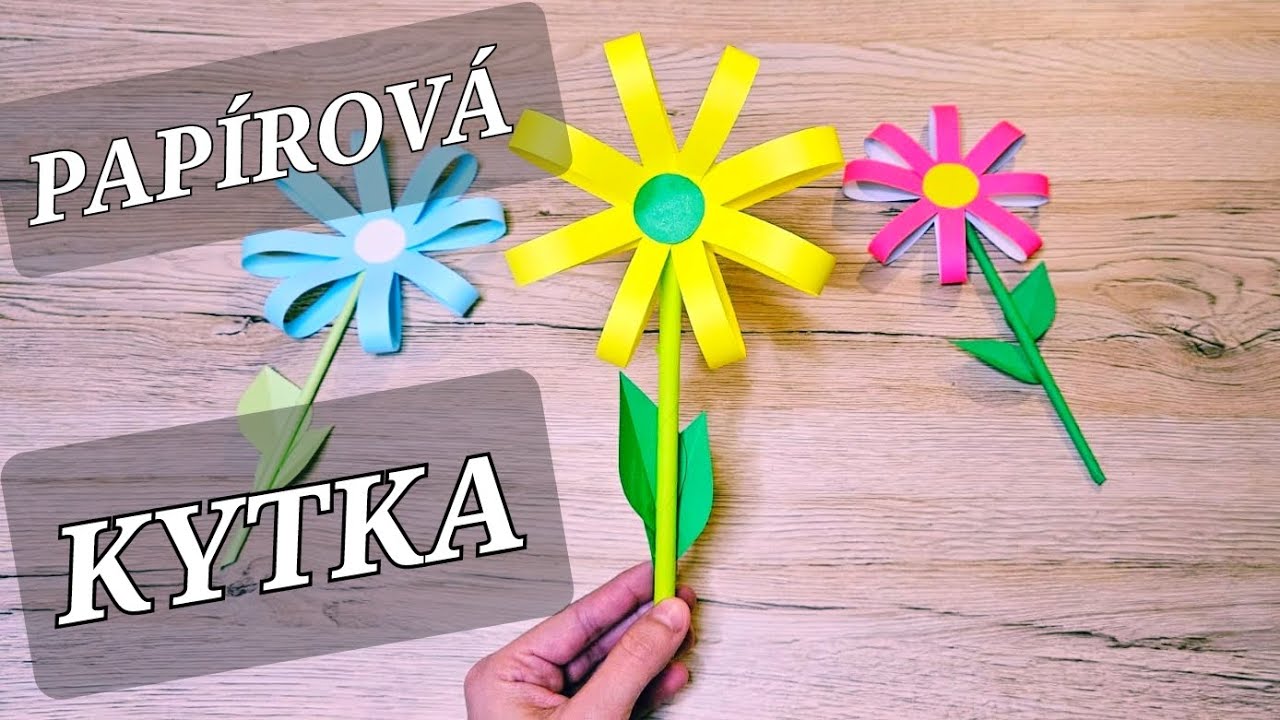 Papírová kytka/Jednoduchý návod - YouTube