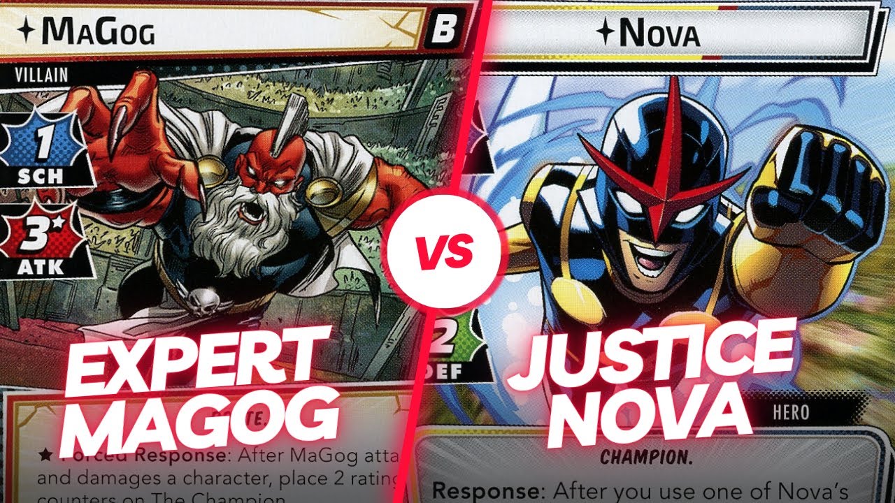Marvel Champions - Expert Mojo Mania Game 1 - Nova vs. Magog! - YouTube