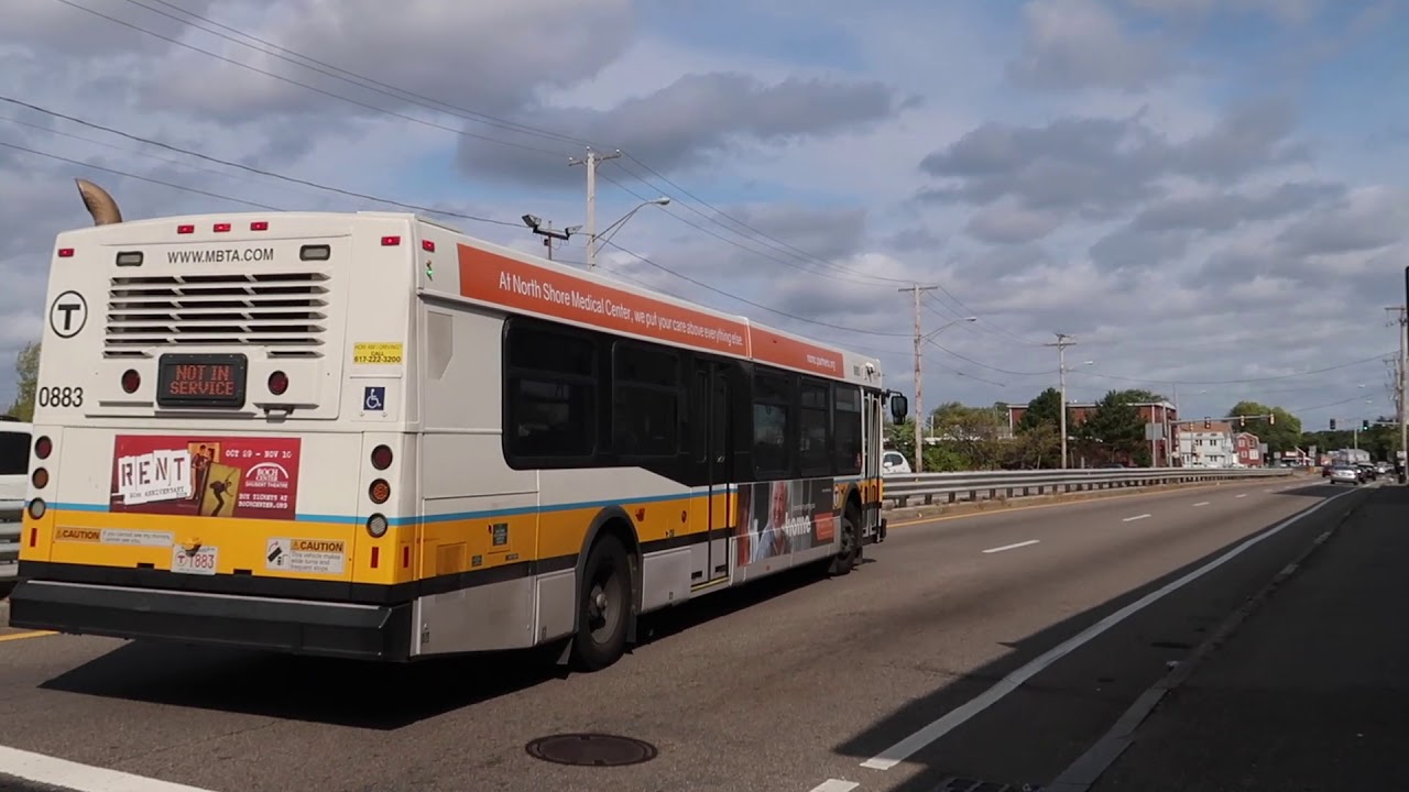 MBTA 2006-09 New Flyer Industries D40LF Buses leaving Wonderland ...