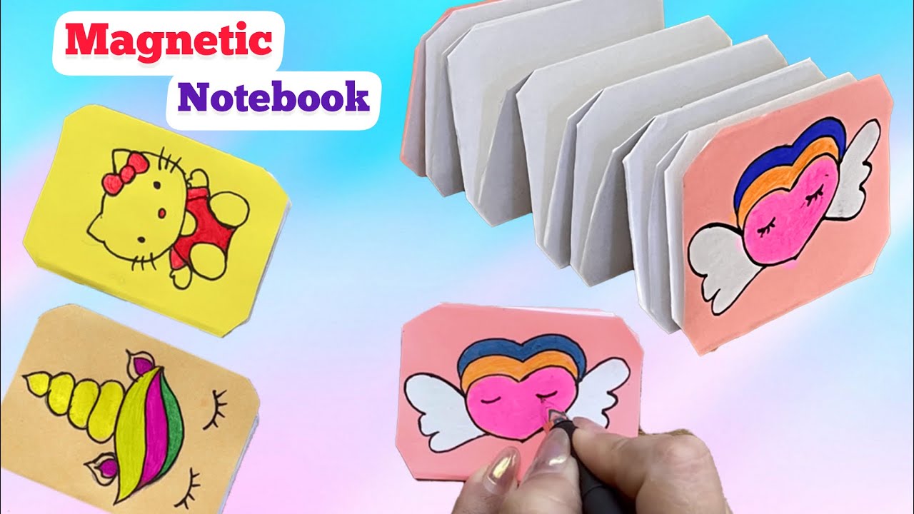 Origami magnetic notebook:Origami craft:DIY mini notebook - YouTube