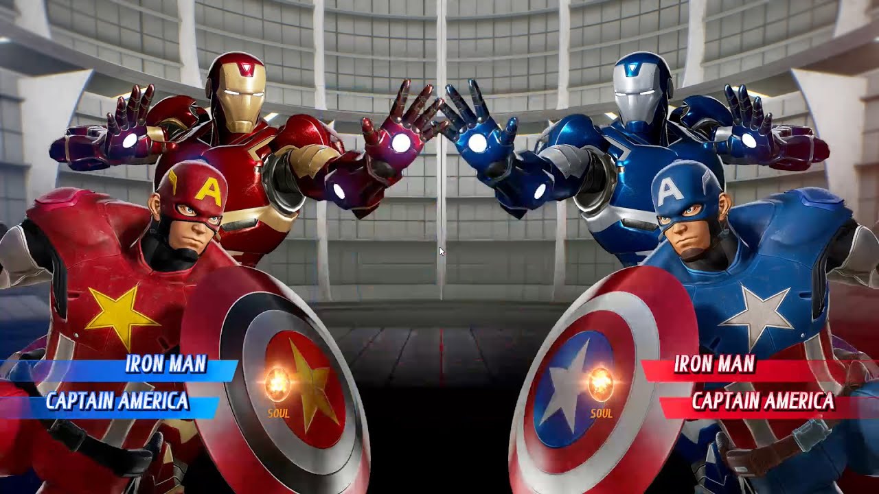 Red Iron Man & Red Captain America VS Blue Iron Man & Captain America -Marvel vs Capcom Infinite ...