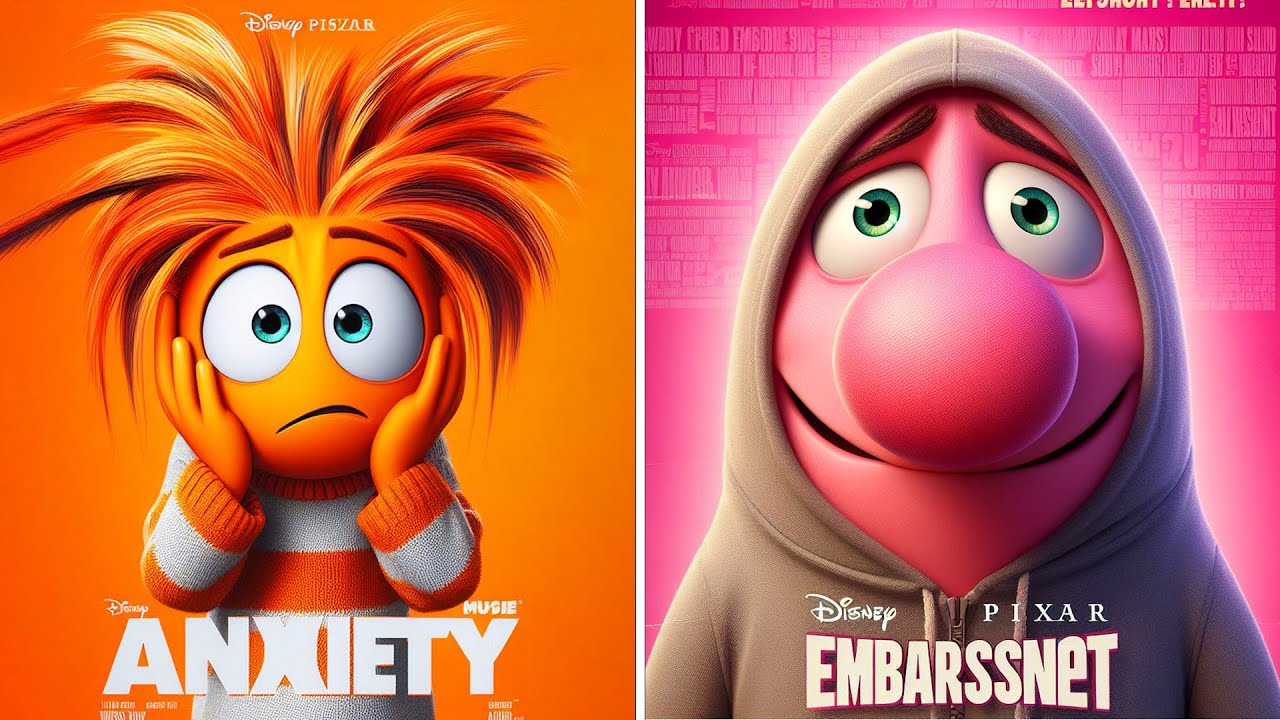 Inside Out 2 Movie Characters In AI Disney Pixar Movie Poster & their ...