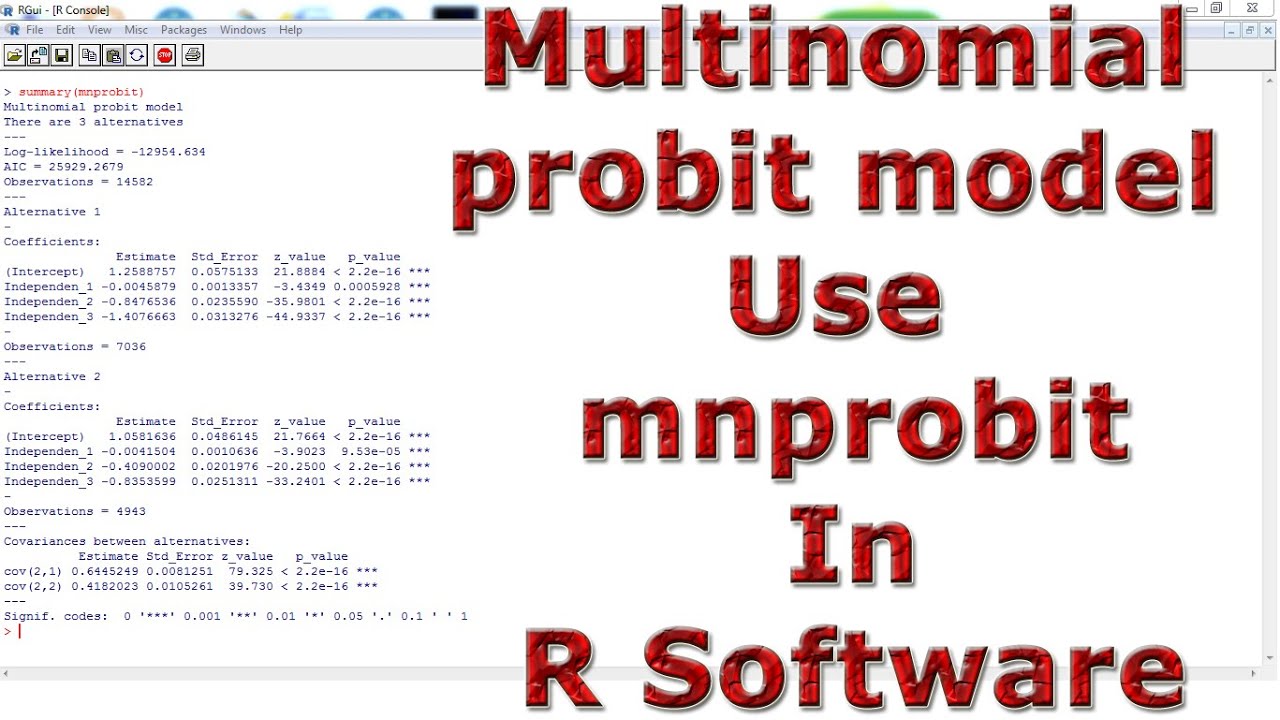Multinomial probit model Use mnprobit With (In) R Software - YouTube