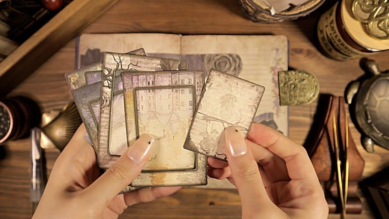 ASMR Journaling with Vintage Book📜 ️ Tingle Journal Relaxing Sounds 다꾸 ...