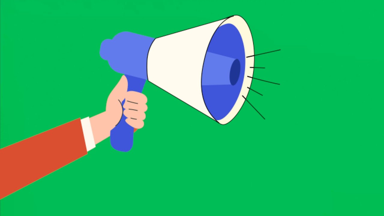 Green Screen Megaphone Loud Speaker Animation | 4K | Global Kreators ...