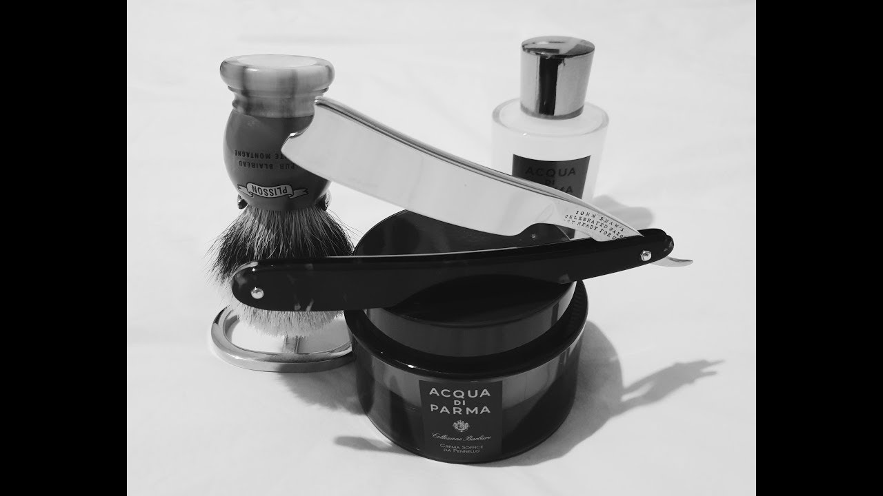 Straight Razor Shave. John Shaw's Vintage Sheffield Wedge - YouTube