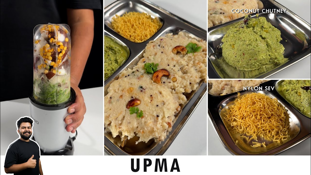 Easy Upma & Coconut Chutney recipe for Breakfast | Beat The Hunger ...