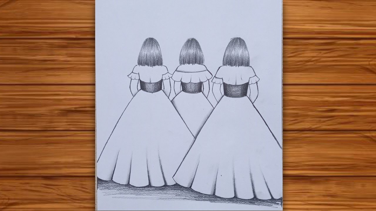How to draw three girls best friends step by step|girls friendship ...