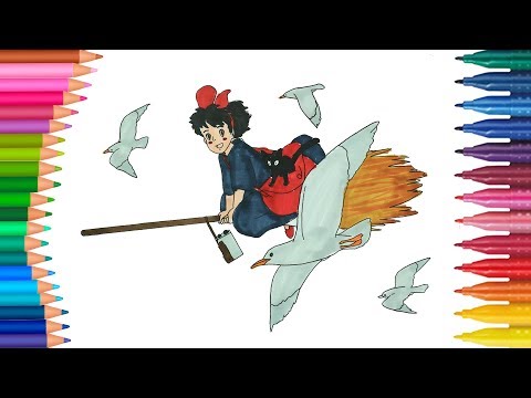 Küçük Cadı Kiki | Çocuklar için Boyama Sayfası | Boyama ve Renkleri Öğreniyorum