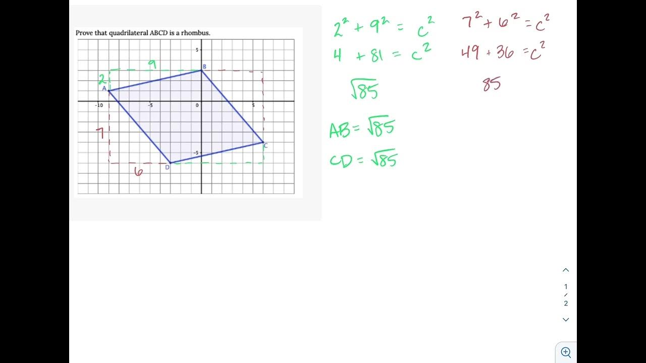 Coordinate Proof - Rhombus - YouTube