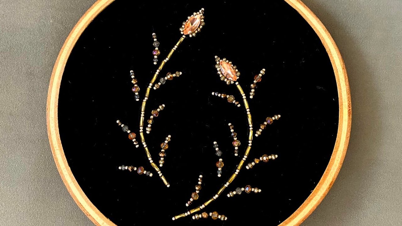 Simple beads embroidery design for beginners l beads work tutorial 🪶 ...