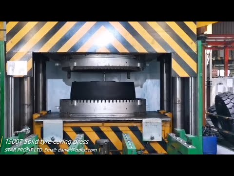 1500T solid tyre curing press - YouTube
