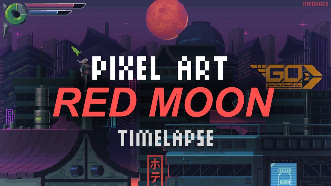 Red Moon - Pixel art timelapse - YouTube