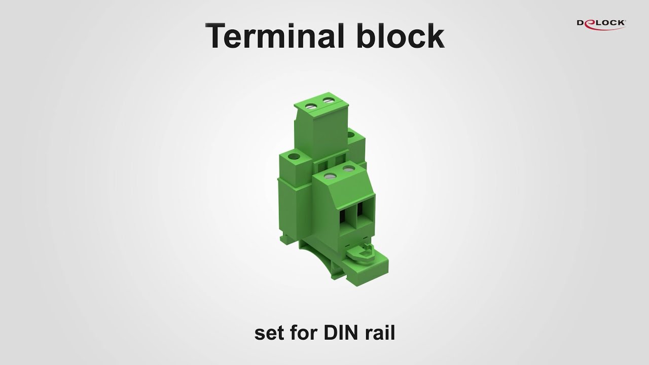 Delock Terminal block set for DIN rail with screw lock - YouTube