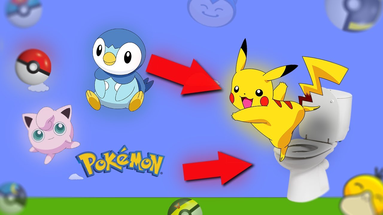 Pikachu confused in TOILET | Eating Pokemon Stuff【Algodoo】 - YouTube