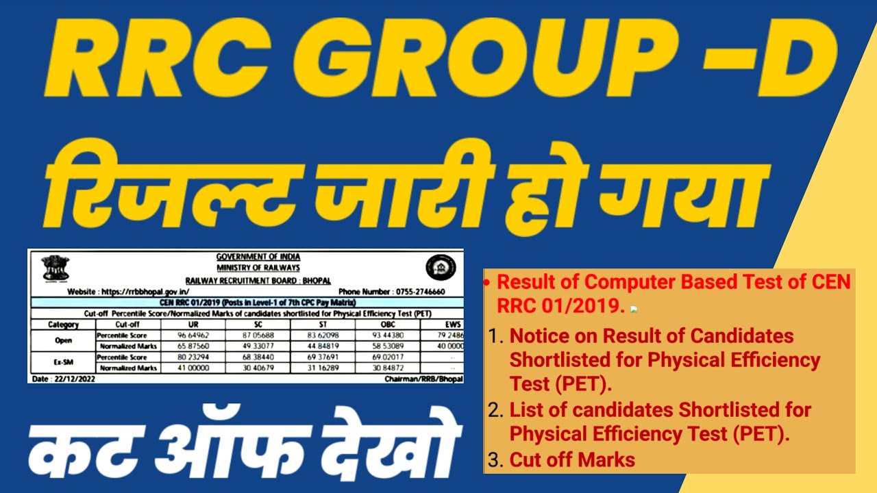 RRC Group D Result 2022 | Railway group d result 2022 | Group D Result ...