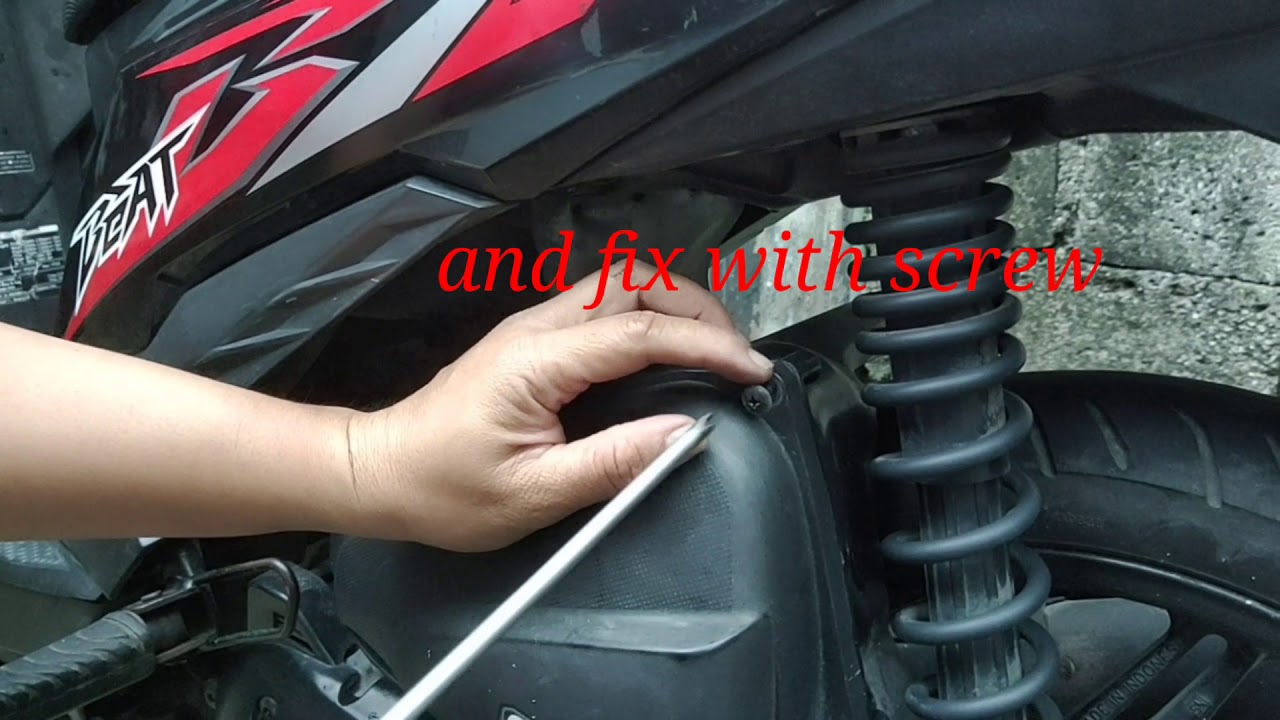 "how to replace air filter element in MC" Honda beat Fi - YouTube