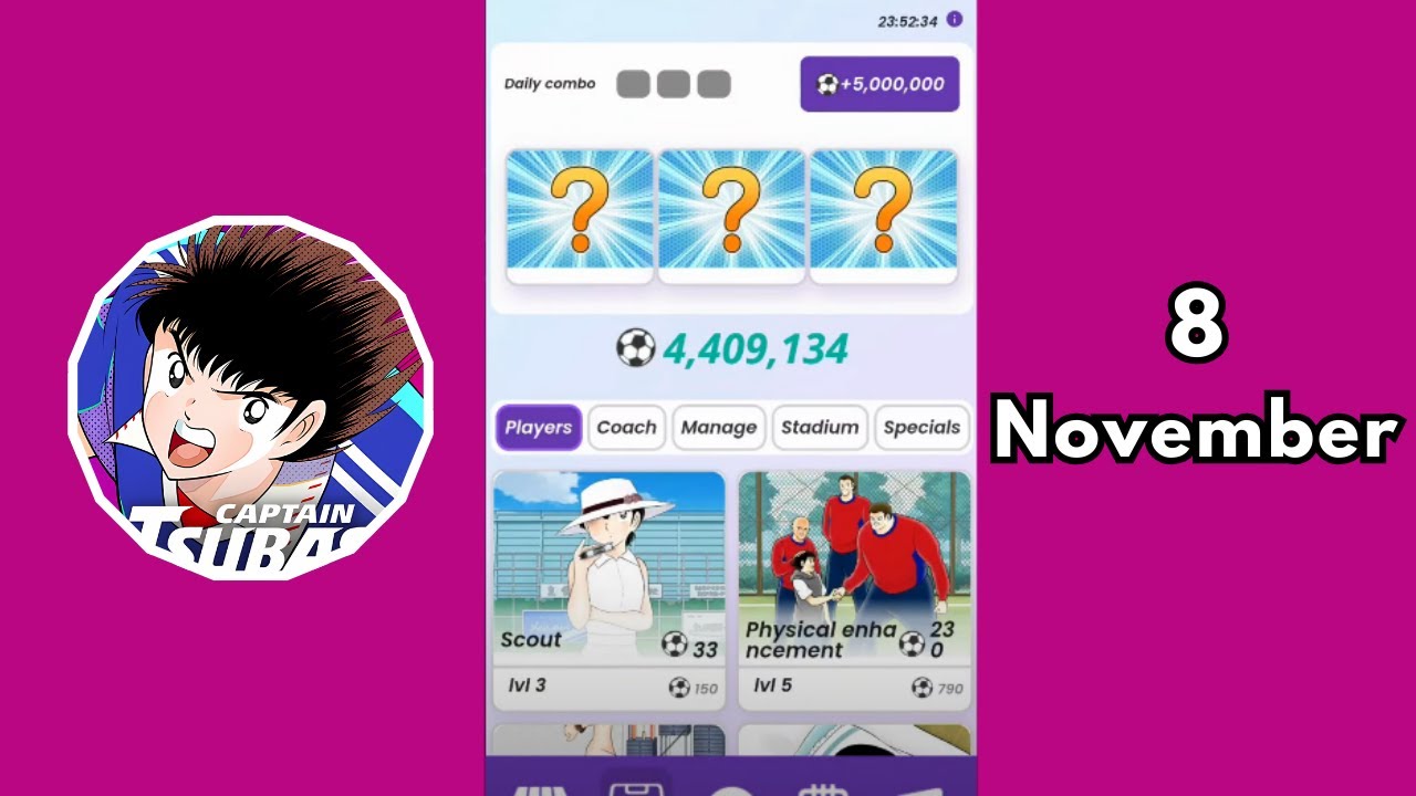 Captain Tsubasa Airdrop Combo | Captain Tsubasa Daily Combo November 8 ...