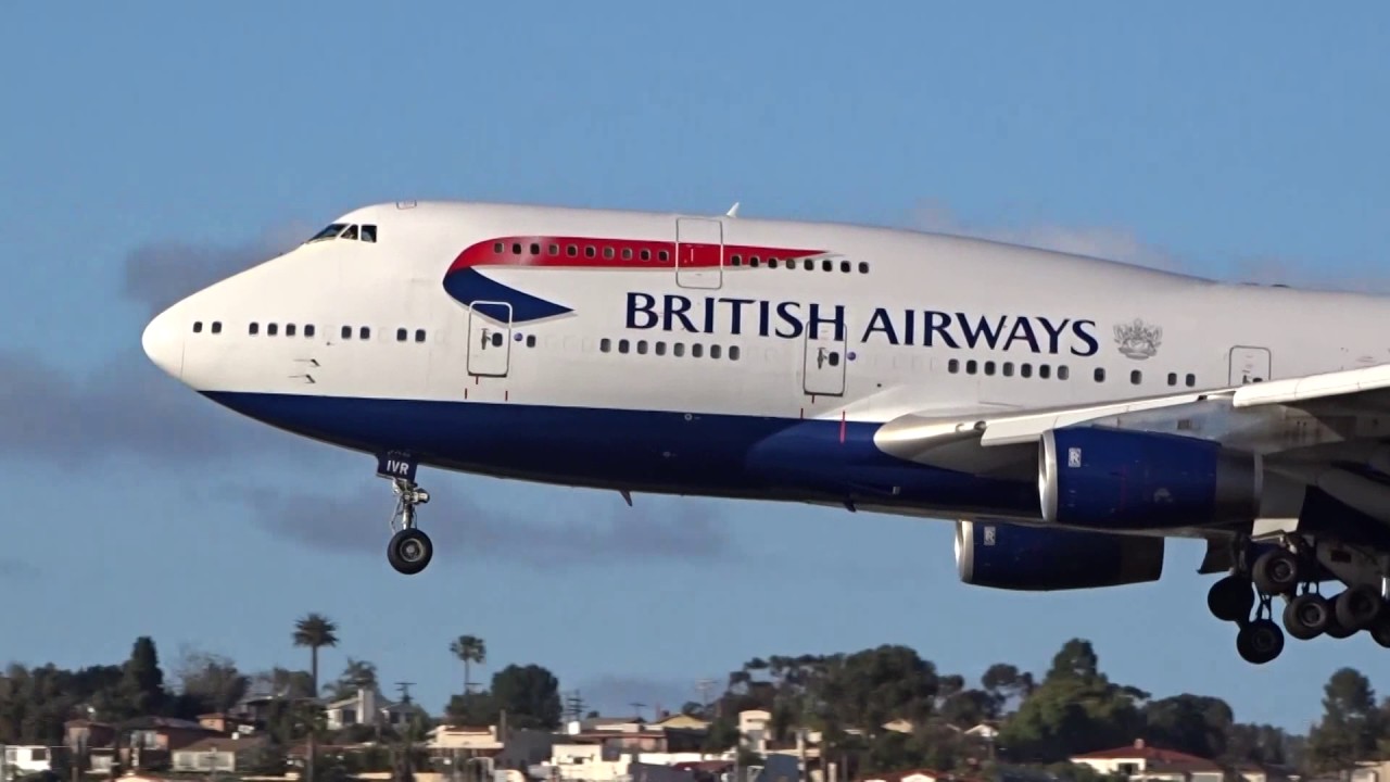 *FINAL?* British Airways 747-436 [G-CIVR] Landing San Diego - YouTube
