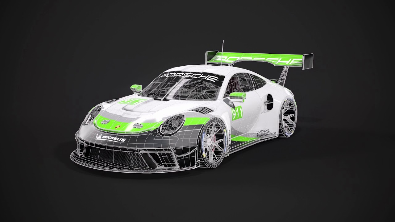 Porsche 911 GT3 R 3D Modeling Turntable - YouTube