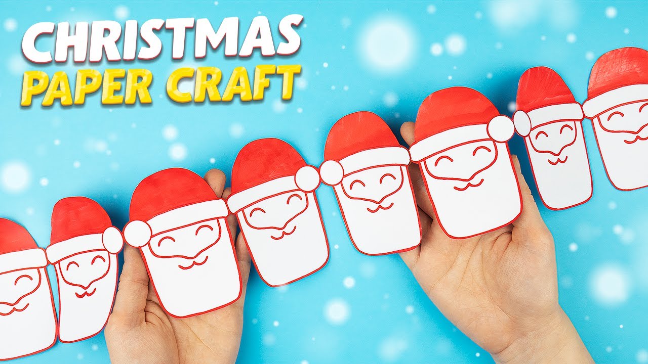 DIY Christmas Decoration: How to Make a Super Easy Santa Garland! - YouTube