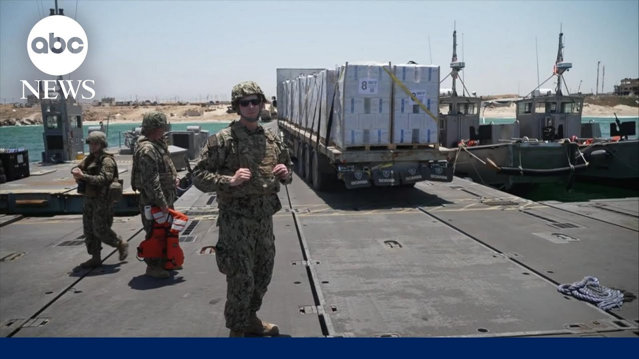 First close-up look at the $230 million US-built pier in Gaza - YouTube