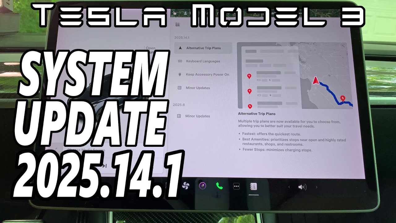 Tesla Model 3 - System Update 2025.14.1 - YouTube