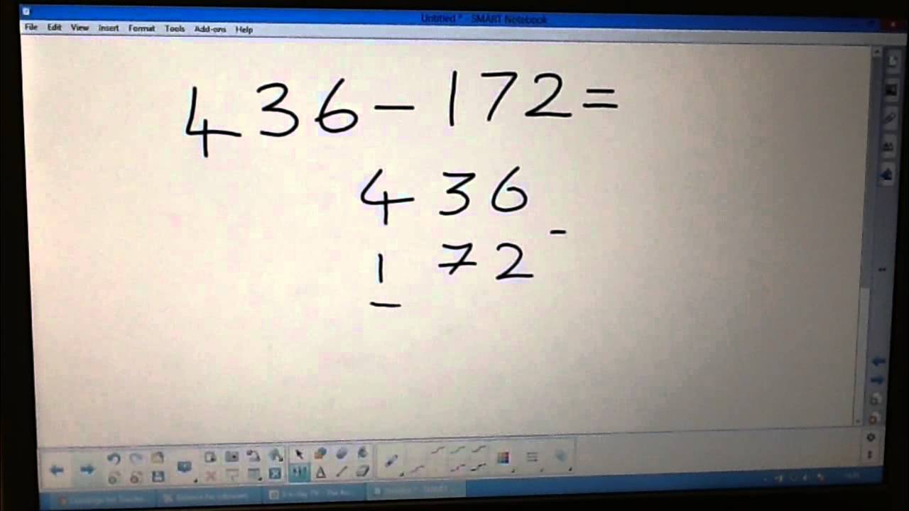 Column subtraction with exchanging - YouTube