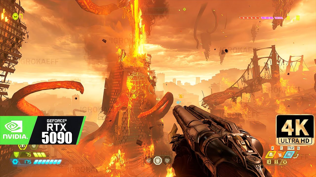 Doom Eternal: RTX 5090 RIPS Hell Apart | Ray-Tracing 4K Gameplay - YouTube