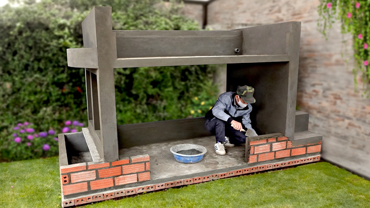 A masterpiece from cement | Build aquarium bunk bed - YouTube