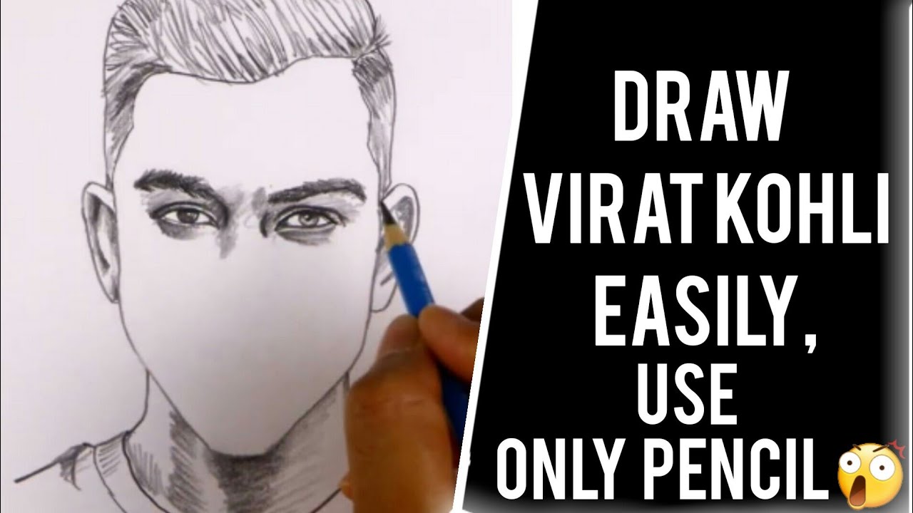 Draw Virat Kohli Easily😲 || How To Draw Virat Kohli - YouTube